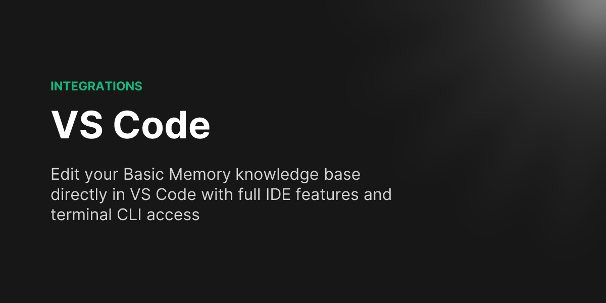 VS Code - Basic Memory